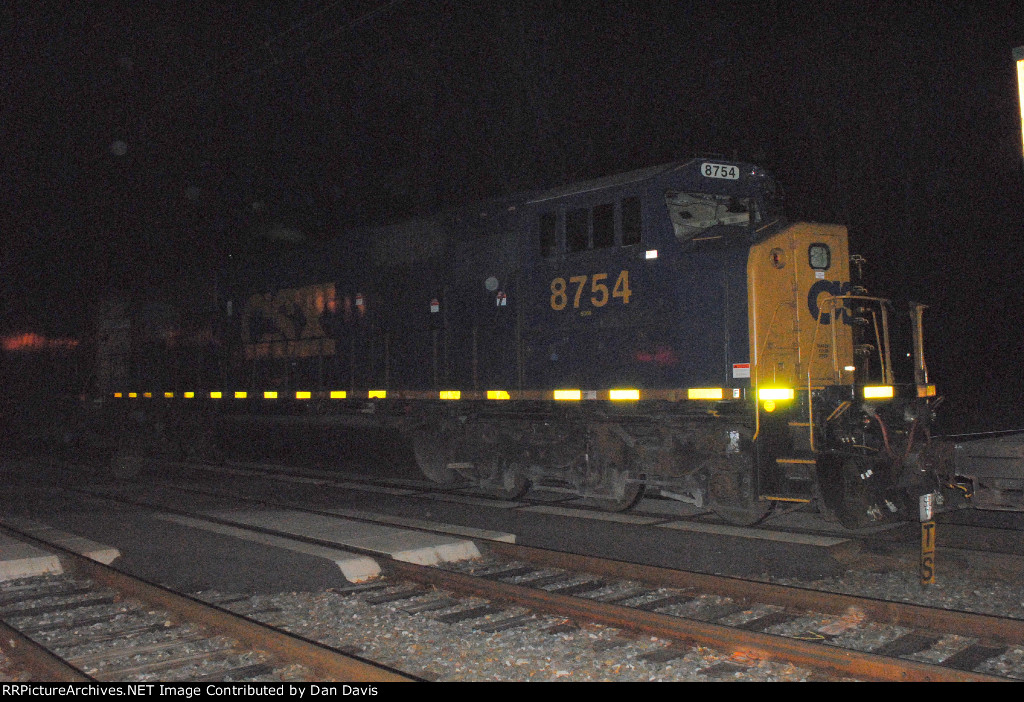 CSX SD60I 8754 trails the 8737 on Q702-14